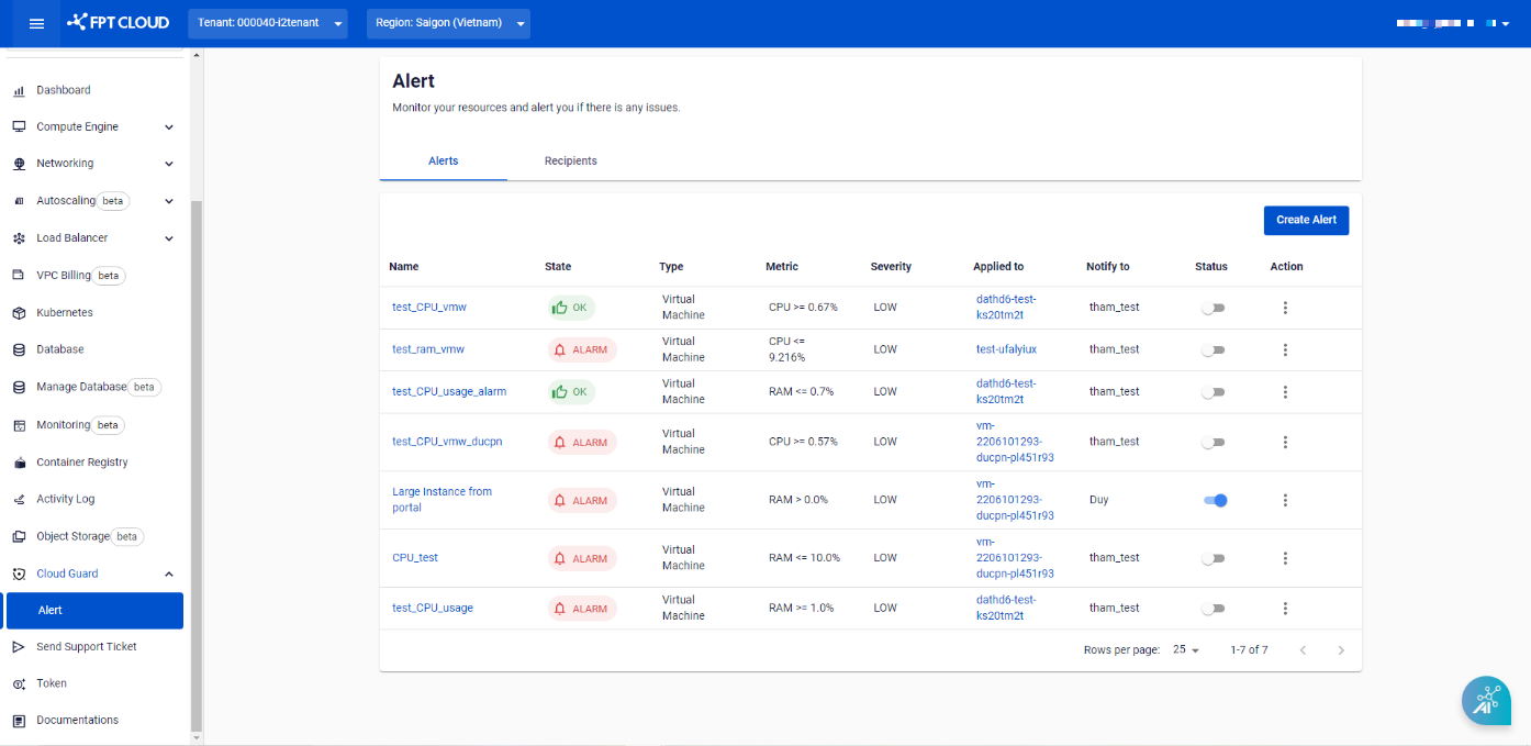 FPT Cloud Guard - FPT Smart Cloud