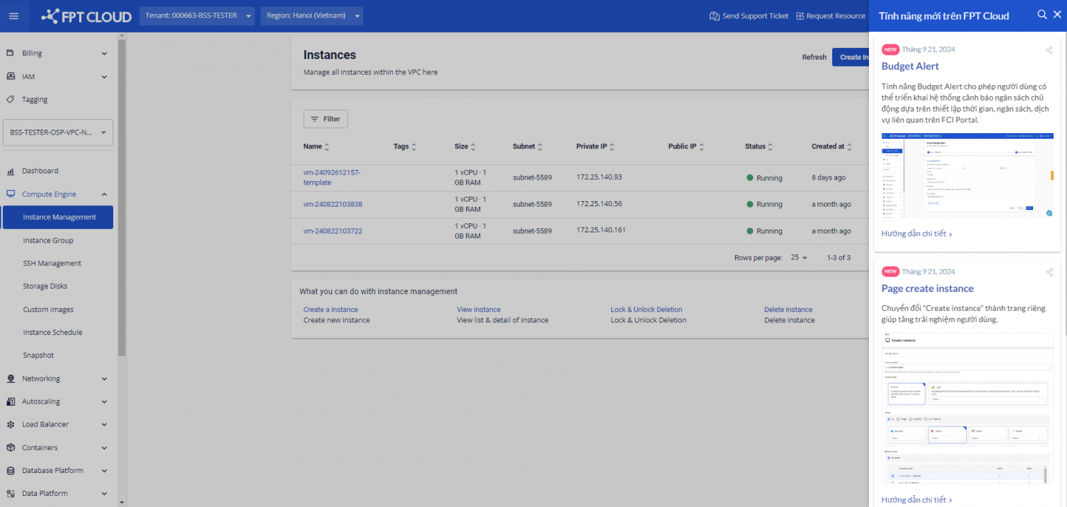 FPT Cloud Portal cập nhật tính năng tạo và quản lý tài nguyên trên môi ...