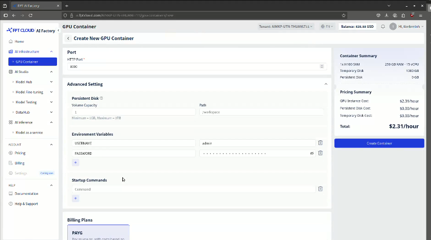 Run Jupyter Notebook on GPU Container with a Few Clicks - FPT Smart Cloud